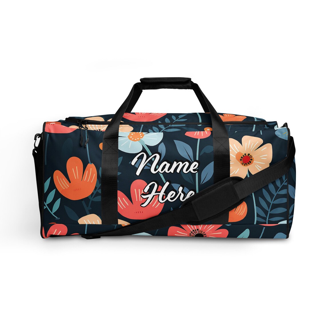 Personalized Duffle Bag With Name ||custom Floral Duffle Bag | Travel ...