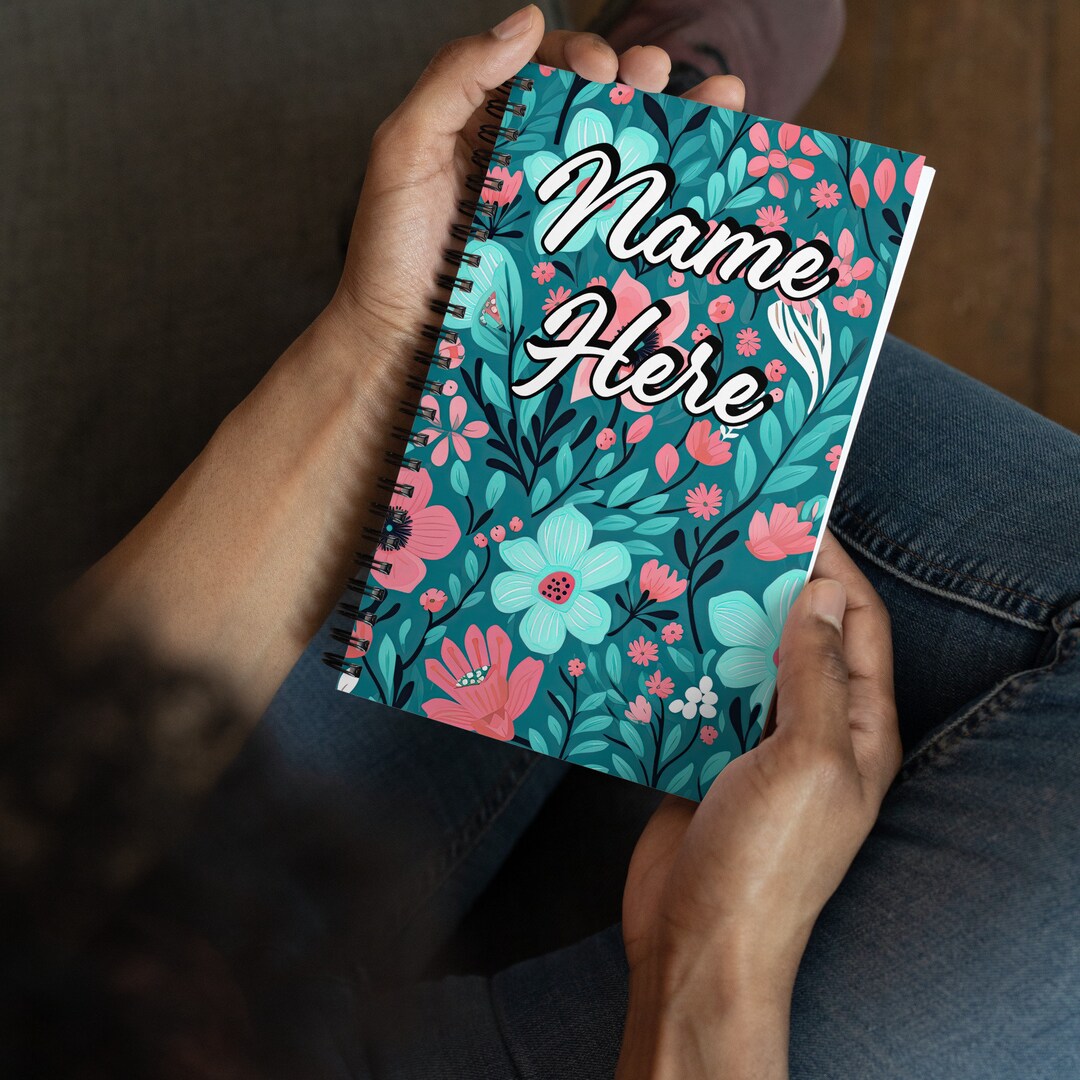 Personalized Floral Notebook With Name || Custom Notebook With Name ...
