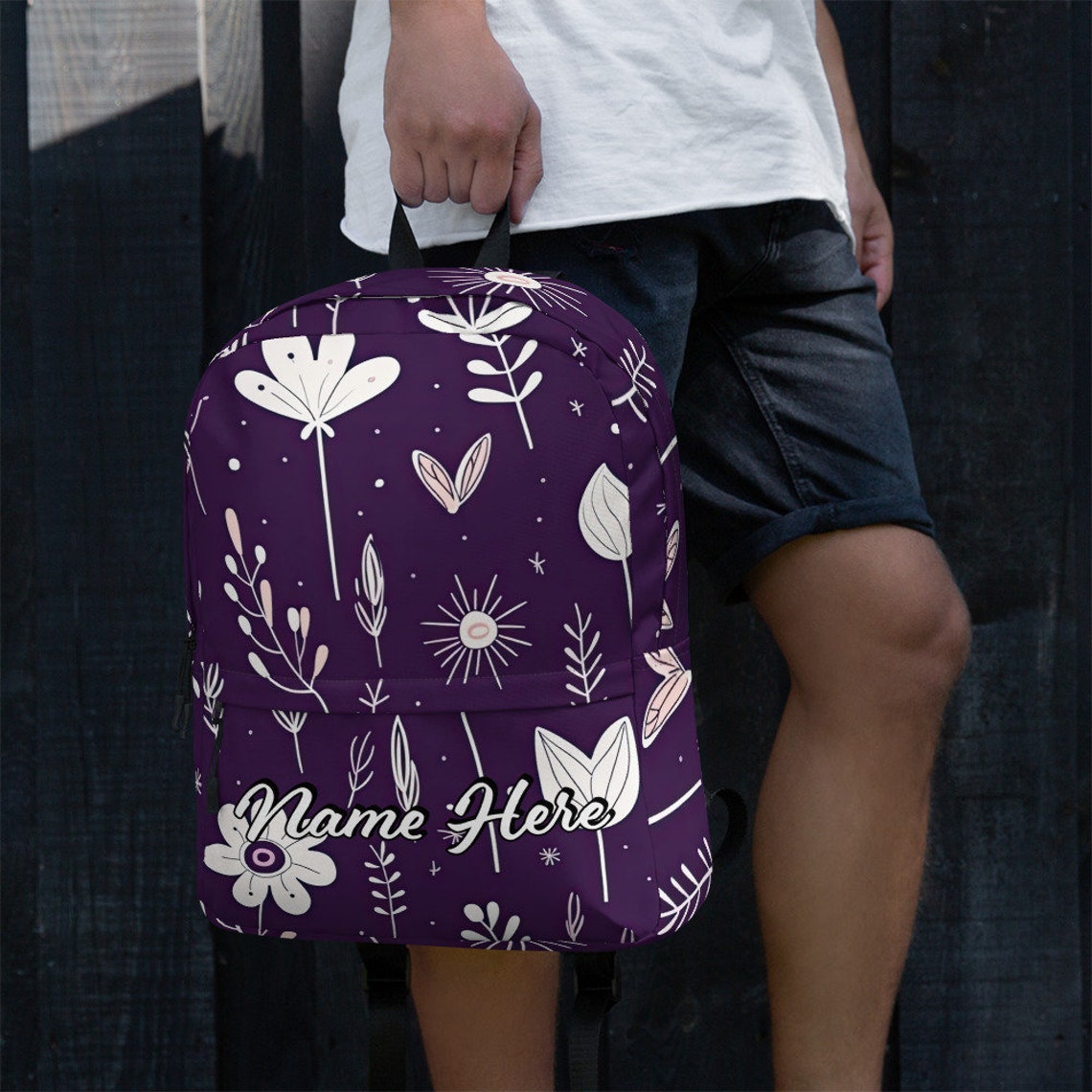 Personalized Flower Backpack, Custom Floral Rucksack, Spring Inspired ...