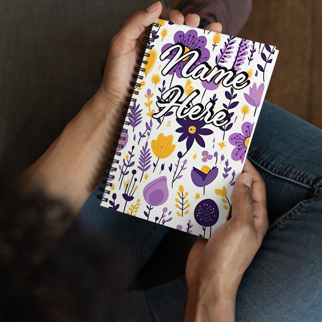 Personalized Flower Notebook, Custom Floral Journal, Spring Inspired ...