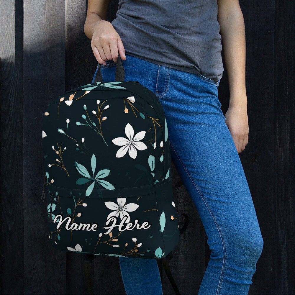 Personalized Flower Backpack, Custom Floral Rucksack, Spring Inspired ...