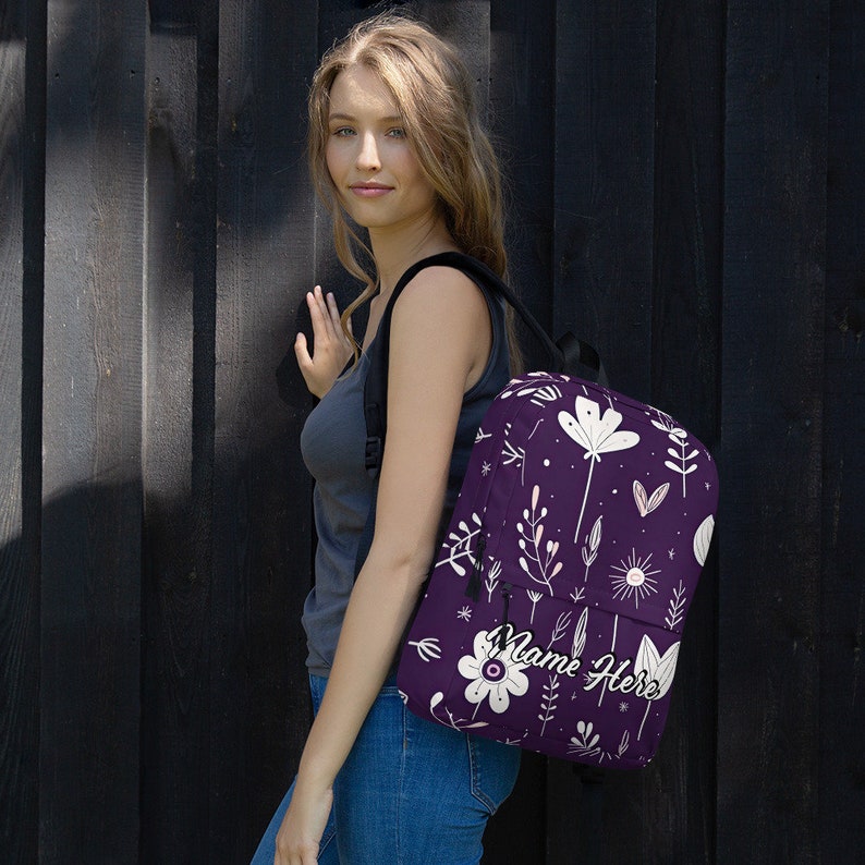 Personalized Flower Backpack, Custom Floral Rucksack, Spring Inspired ...