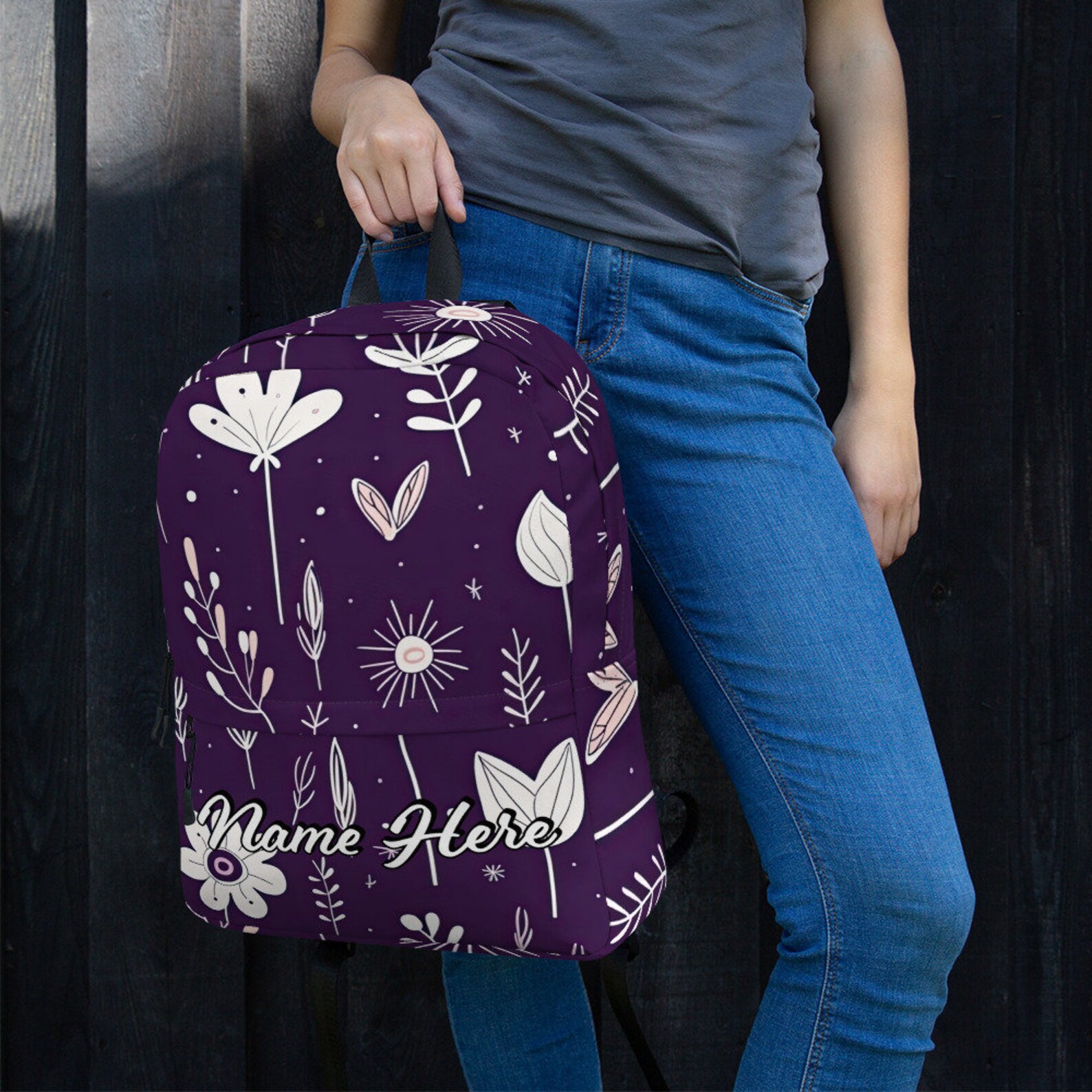 Personalized Flower Backpack, Custom Floral Rucksack, Spring Inspired ...