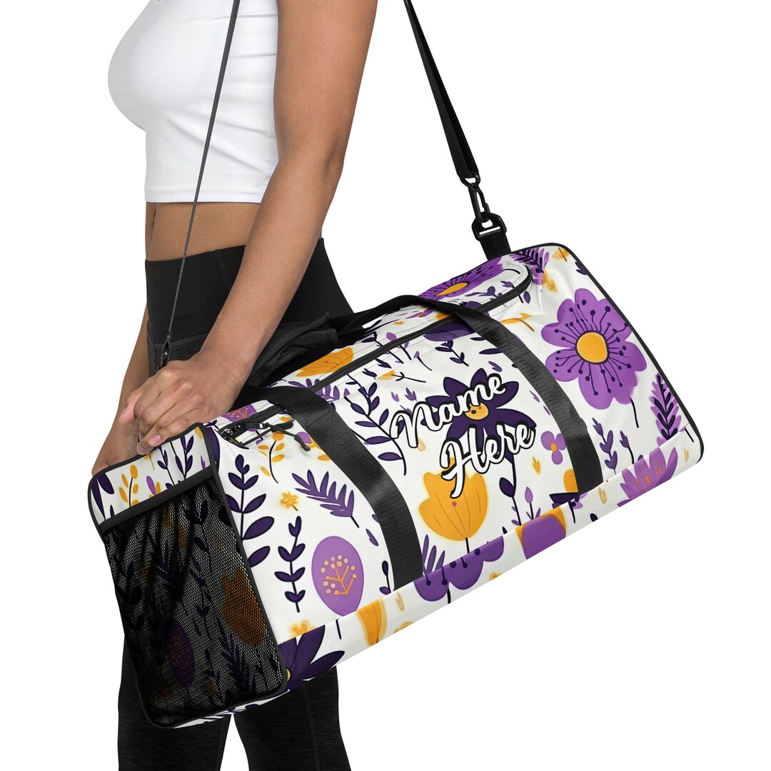 Personalized Duffle Bag With Name ||custom Floral Duffle Bag | Travel ...