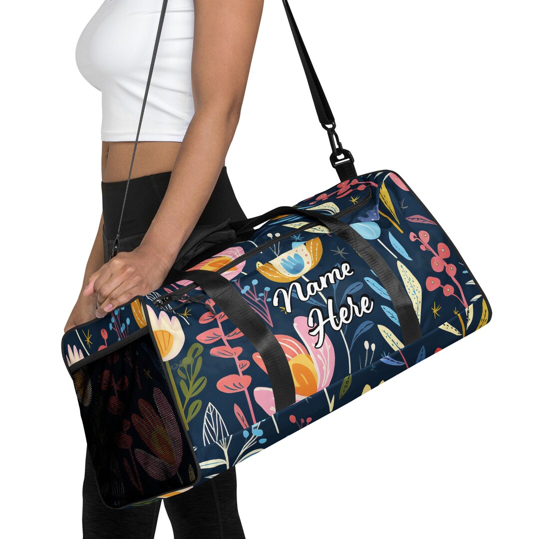 Personalized Duffle Bag With Name ||custom Floral Duffle Bag | Travel ...
