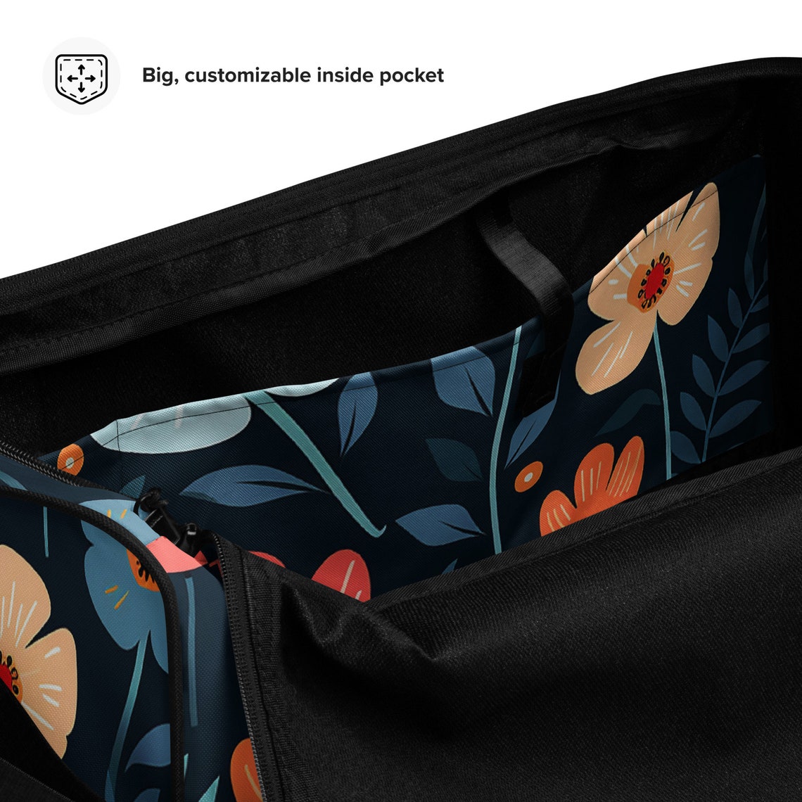 Personalized Duffle Bag With Name ||custom Floral Duffle Bag | Travel ...