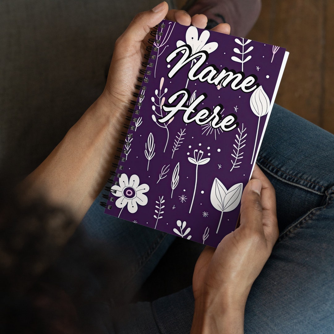 Personalized Floral Notebook With Name Custom Notebook With Name Floral ...