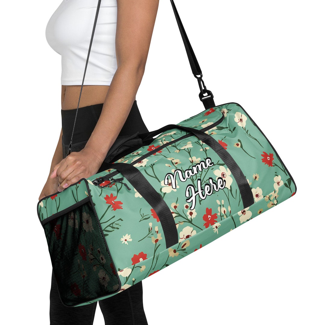Personalized Duffle Bag With Name ||custom Floral Duffle Bag | Travel ...