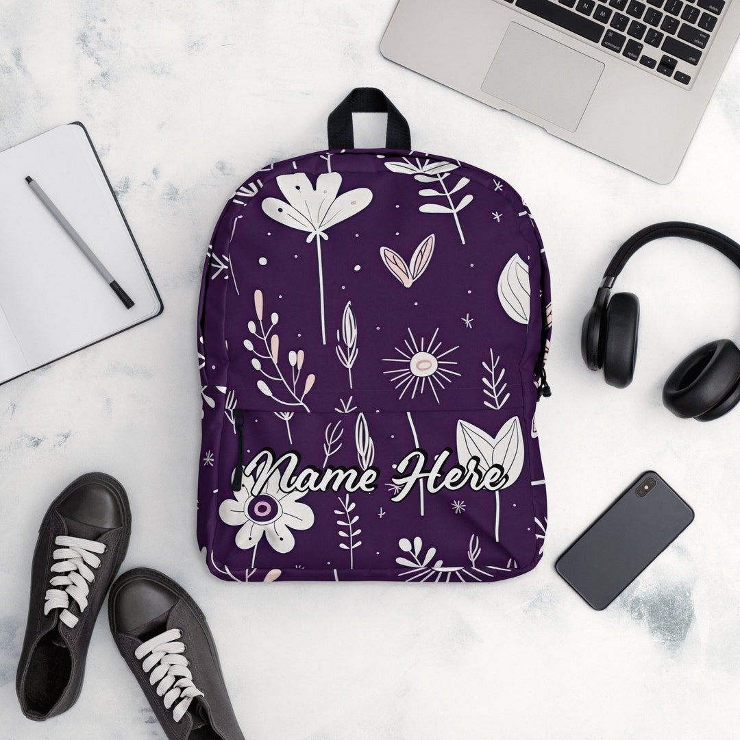 Personalized Flower Backpack, Custom Floral Rucksack, Spring Inspired ...