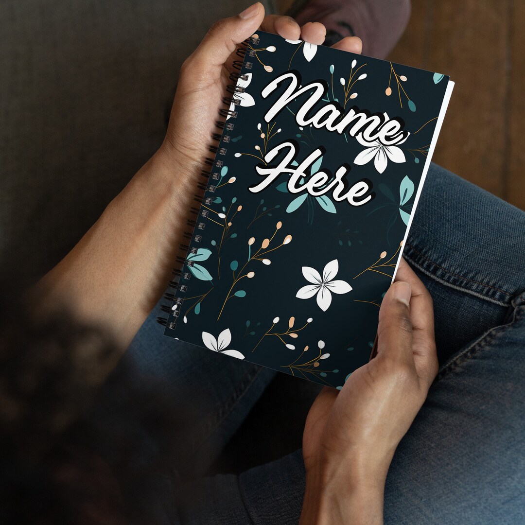 Personalized Floral Notebook With Name || Custom Notebook With Name ...