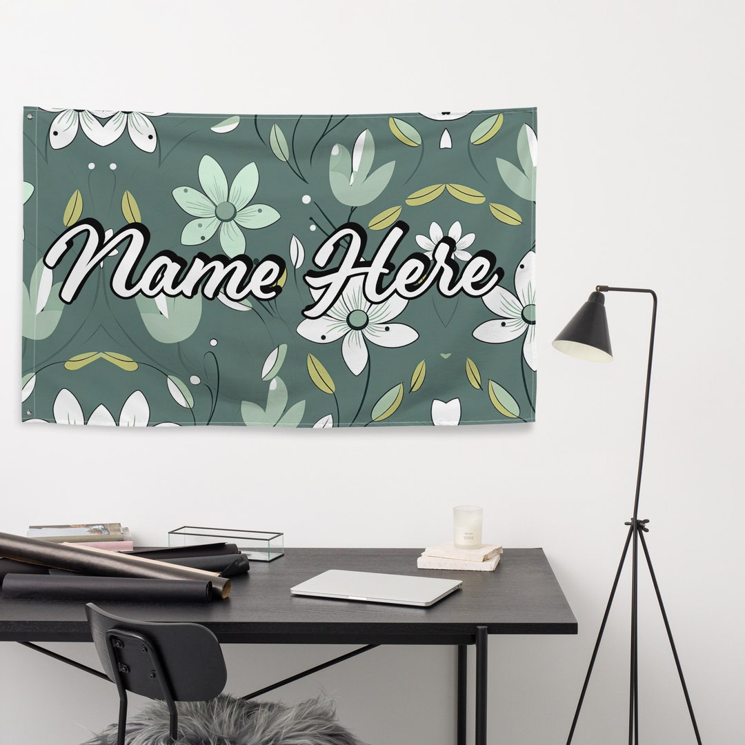 Personalized Flower Flag, Custom Floral Garden Flag, Spring Banner ...