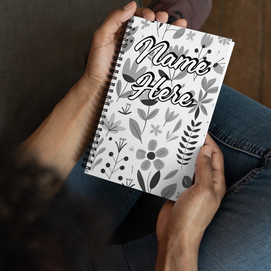 Personalized Floral Notebook With Name || Custom Notebook With Name ...