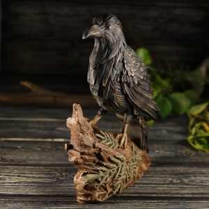 Ash Wood Raven Statue: Bird Enthusiast Gift - Etsy
