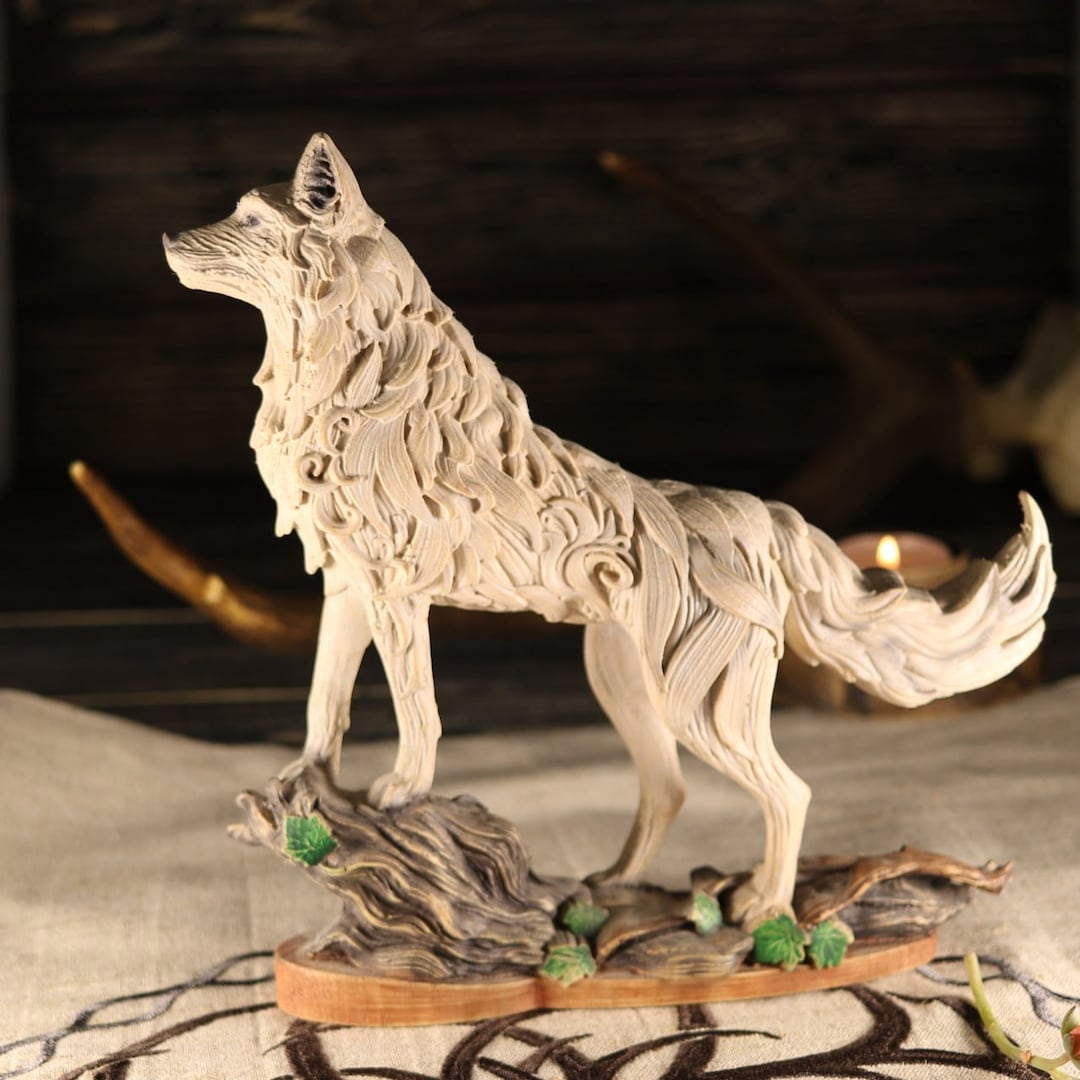 Wolf Statue Wolf Sculpture Wolf Figurine - Etsy