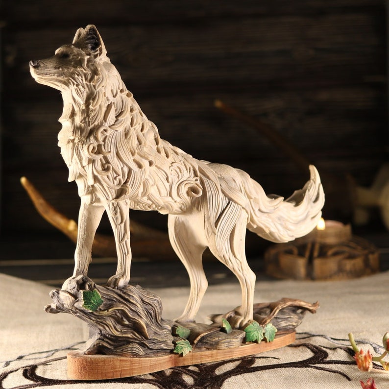 Wolf Statue Wolf Sculpture Wolf Figurine - Etsy