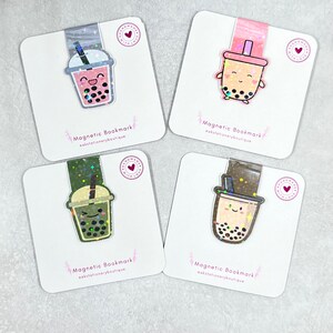Milk Tea Boba Tea Magnetic Bookmark Book Lovers Gift Handmade Bookish ...