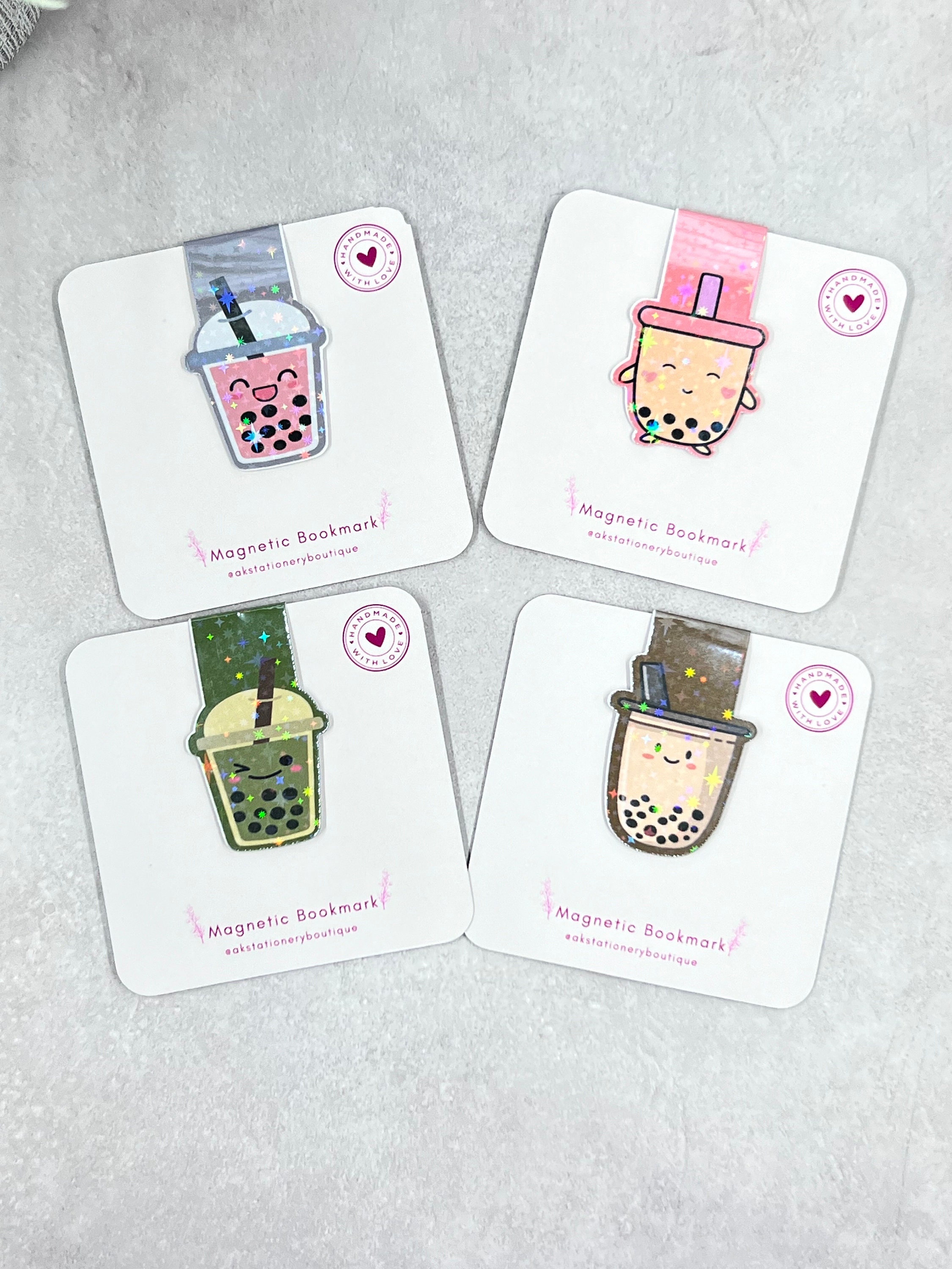 Milk Tea Boba Tea Magnetic Bookmark Book Lovers Gift Handmade Bookish ...