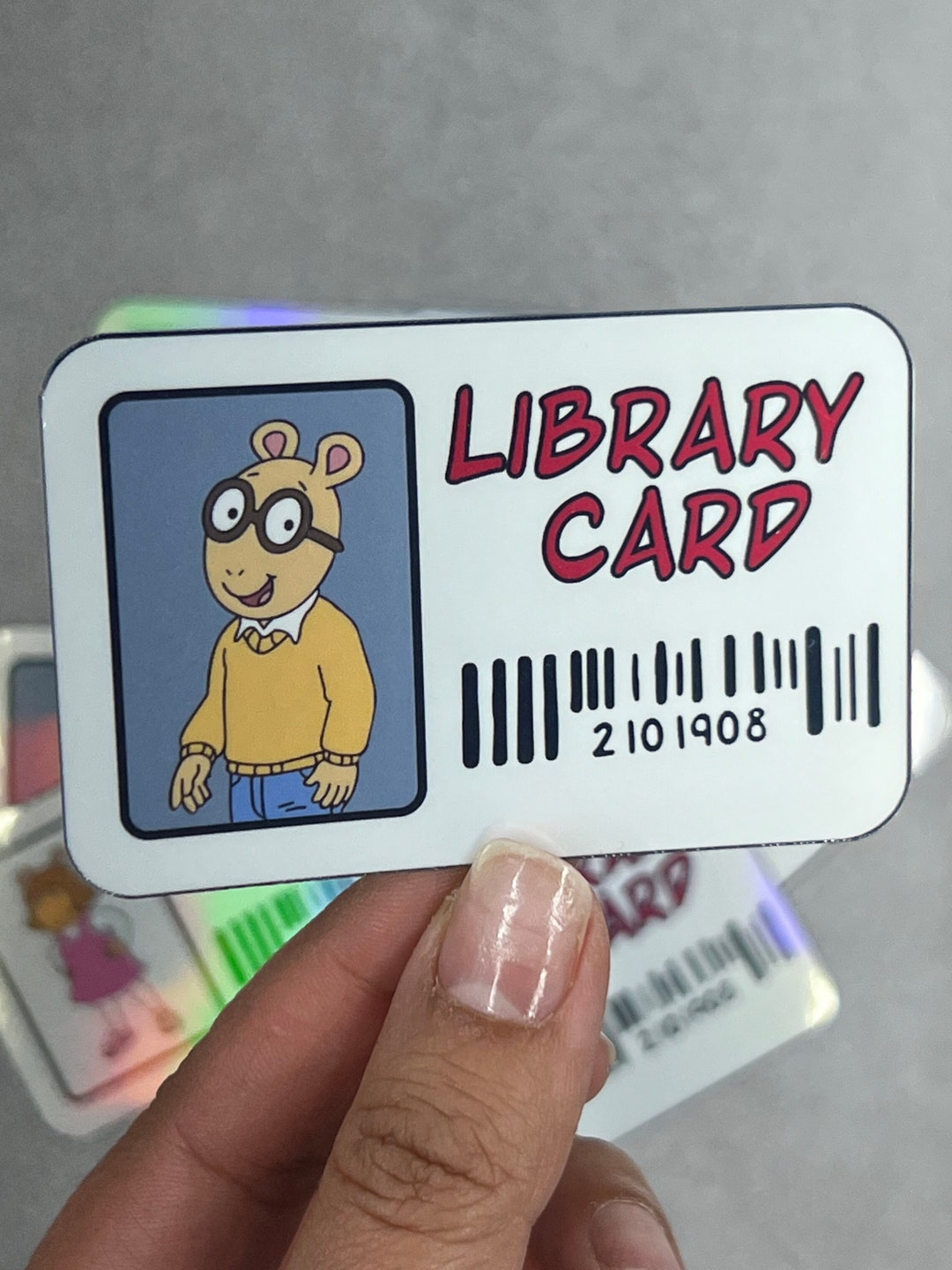 Arthur Library Card Bookclub Sticker Bookworm Sticker Bibliophile ...