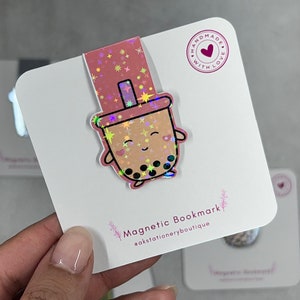 Milk Tea Boba Tea Magnetic Bookmark Book Lovers Gift Handmade Bookish ...