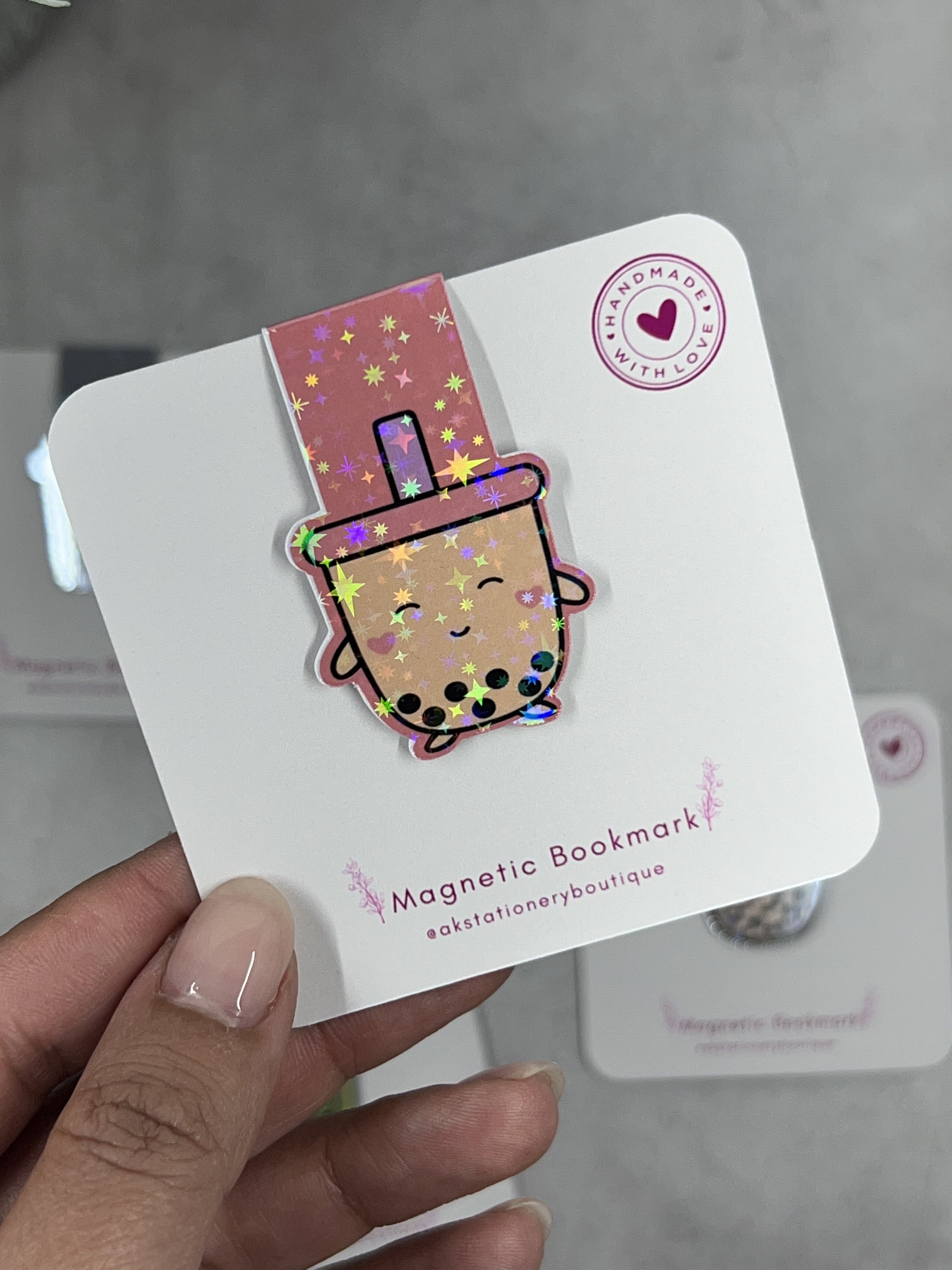 Milk Tea Boba Tea Magnetic Bookmark Book Lovers Gift Handmade Bookish ...