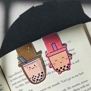 Milk Tea Boba Tea Magnetic Bookmark | Book Lovers Gift| Handmade ...