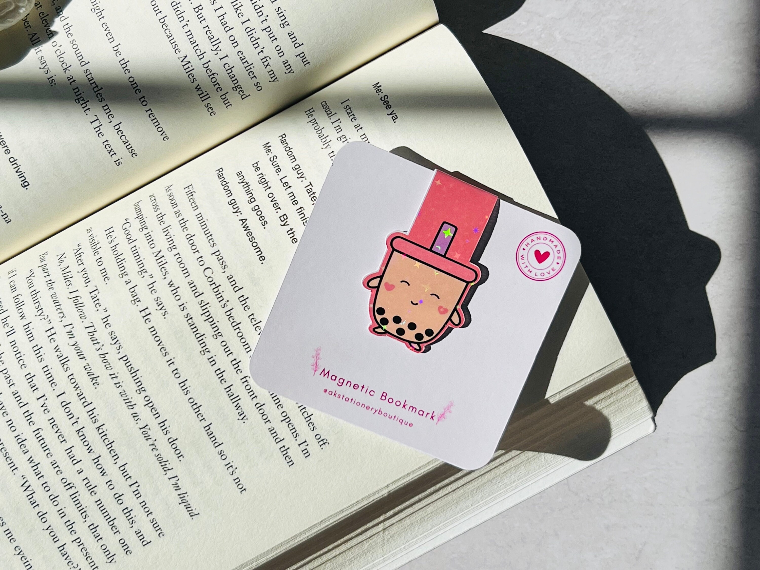 Milk Tea Boba Tea Magnetic Bookmark Book Lovers Gift Handmade Bookish ...