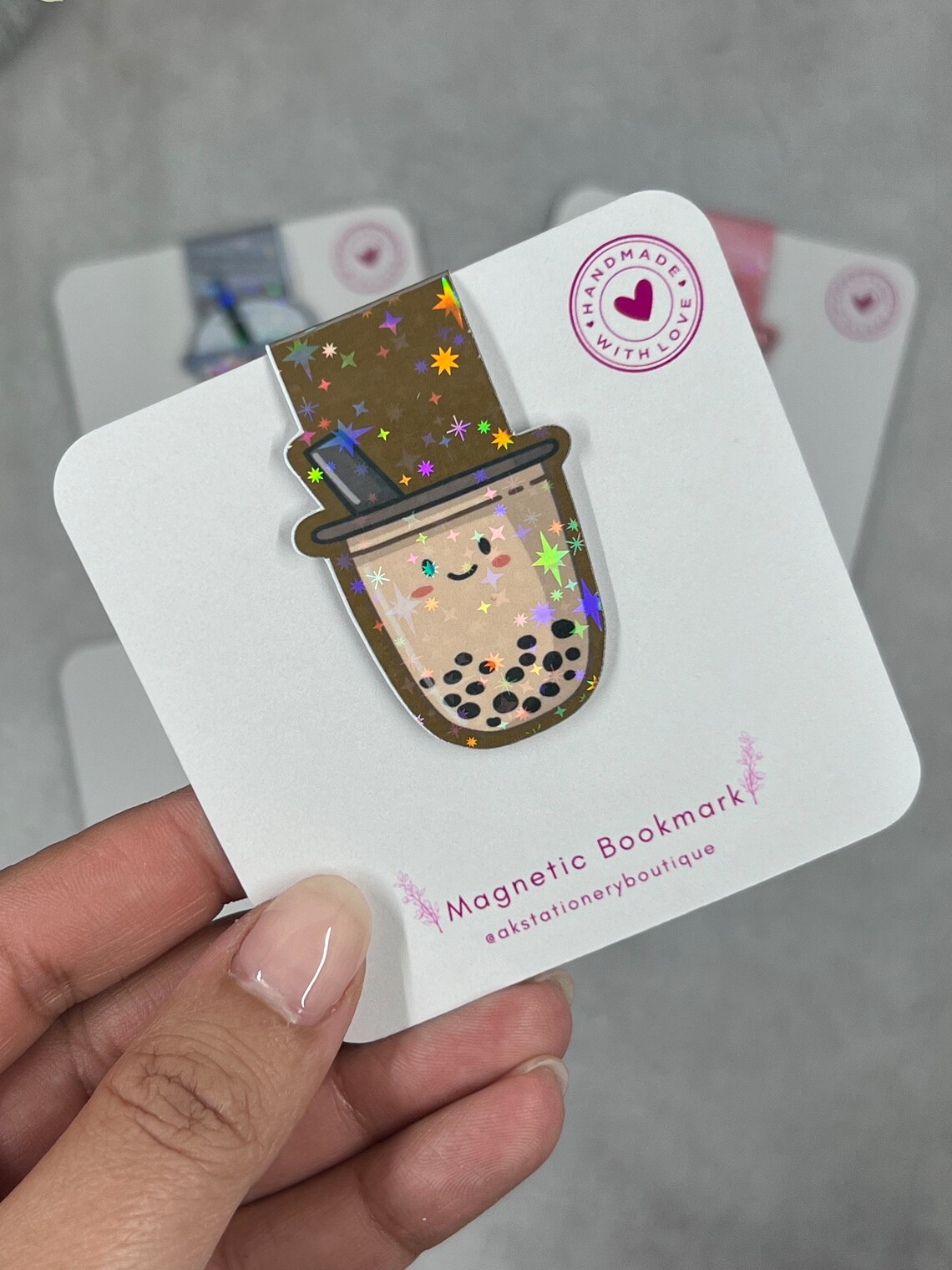 Milk Tea Boba Tea Magnetic Bookmark Book Lovers Gift Handmade Bookish ...