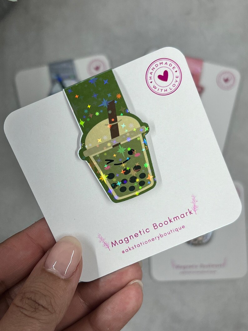 Milk Tea Boba Tea Magnetic Bookmark Book Lovers Gift Handmade Bookish ...