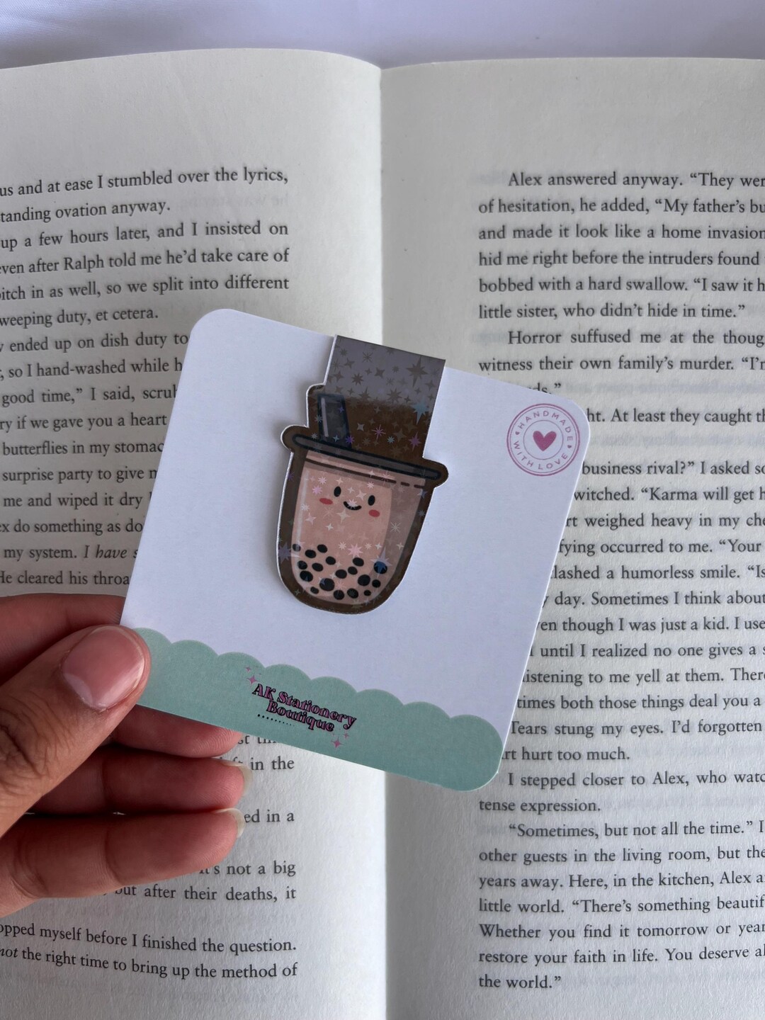 Milk Tea Boba Tea Magnetic Bookmark | Book Lovers Gift| Handmade ...
