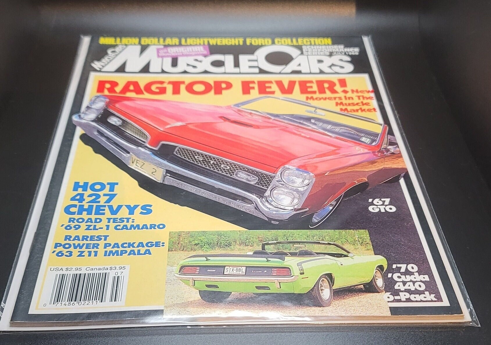 VINTAGE July 1988 Issue Muscle Cars Magazine. Muscle Tests. Schneider ...