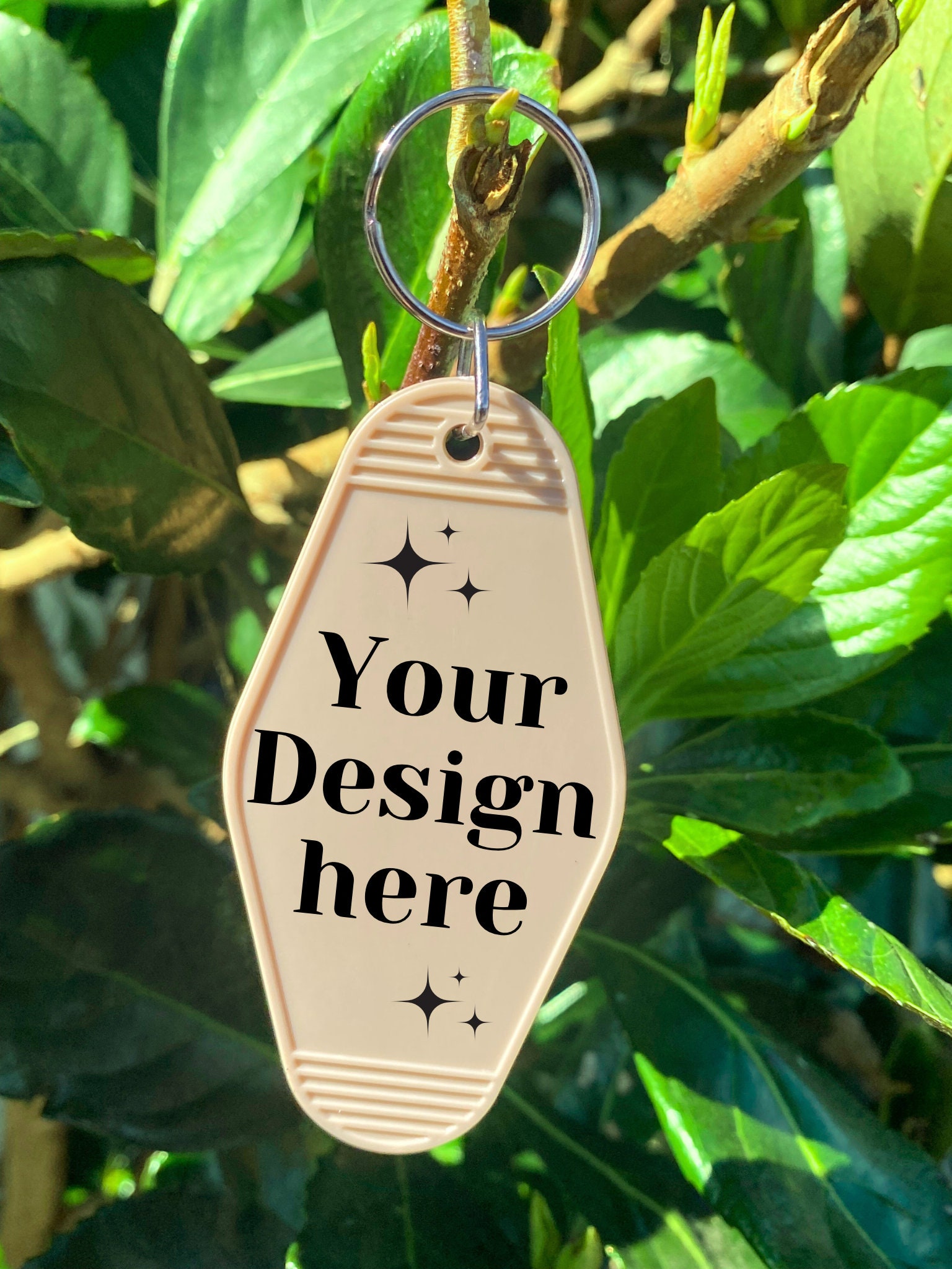 Tan Motel Keychain Mockup - Etsy