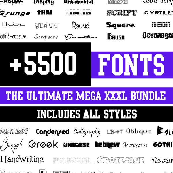 Font Bundle - Etsy