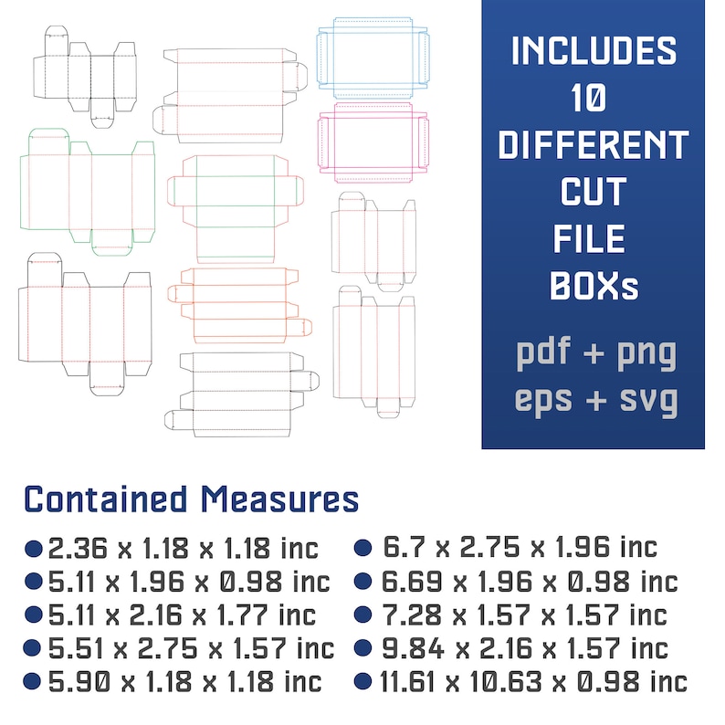 10 Different Box Templates, Editaple Box Template, Product Boxs, Brand ...