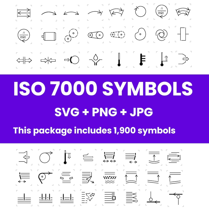 Buy 1900 ISO 7000 Symbols, Industrial & Safety Icons (svg, Png, Jpg ...