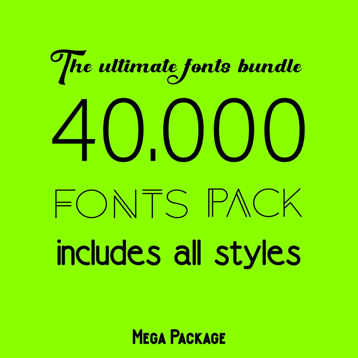 40.000 Fonts Bundle, Collection – Stand Out With Unique Designs for ...