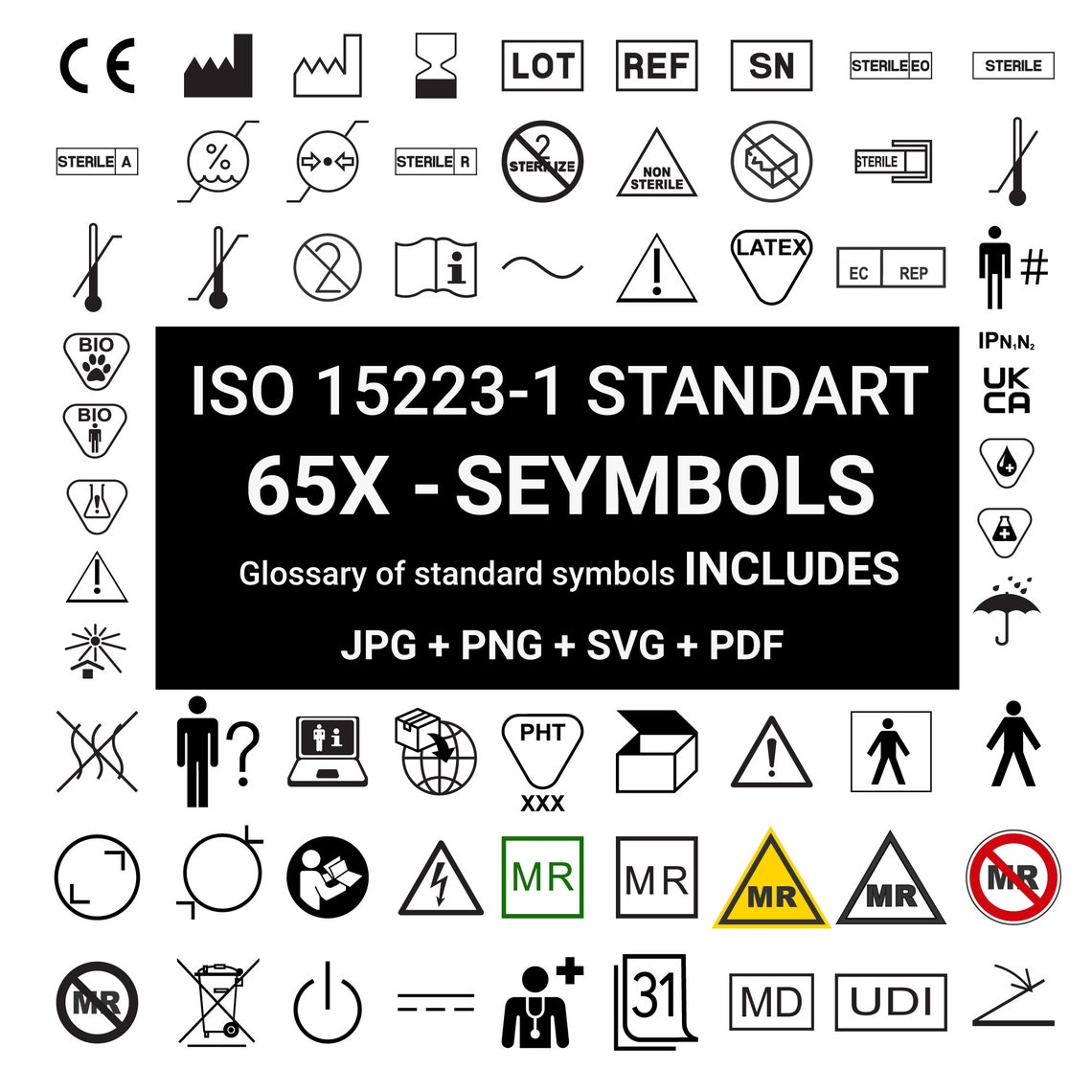 ISO 15223-1 Compliant Set of 65 Symbols With Descriptions - Etsy ...