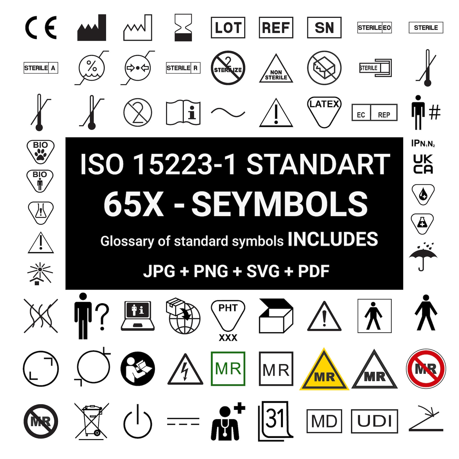 ISO 15223-1 Compliant Set of 65 Symbols With Descriptions - Etsy ...
