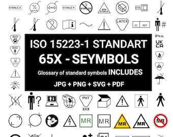 ISO 15223-1 Compliant Set of 65 Symbols With Descriptions - Etsy ...