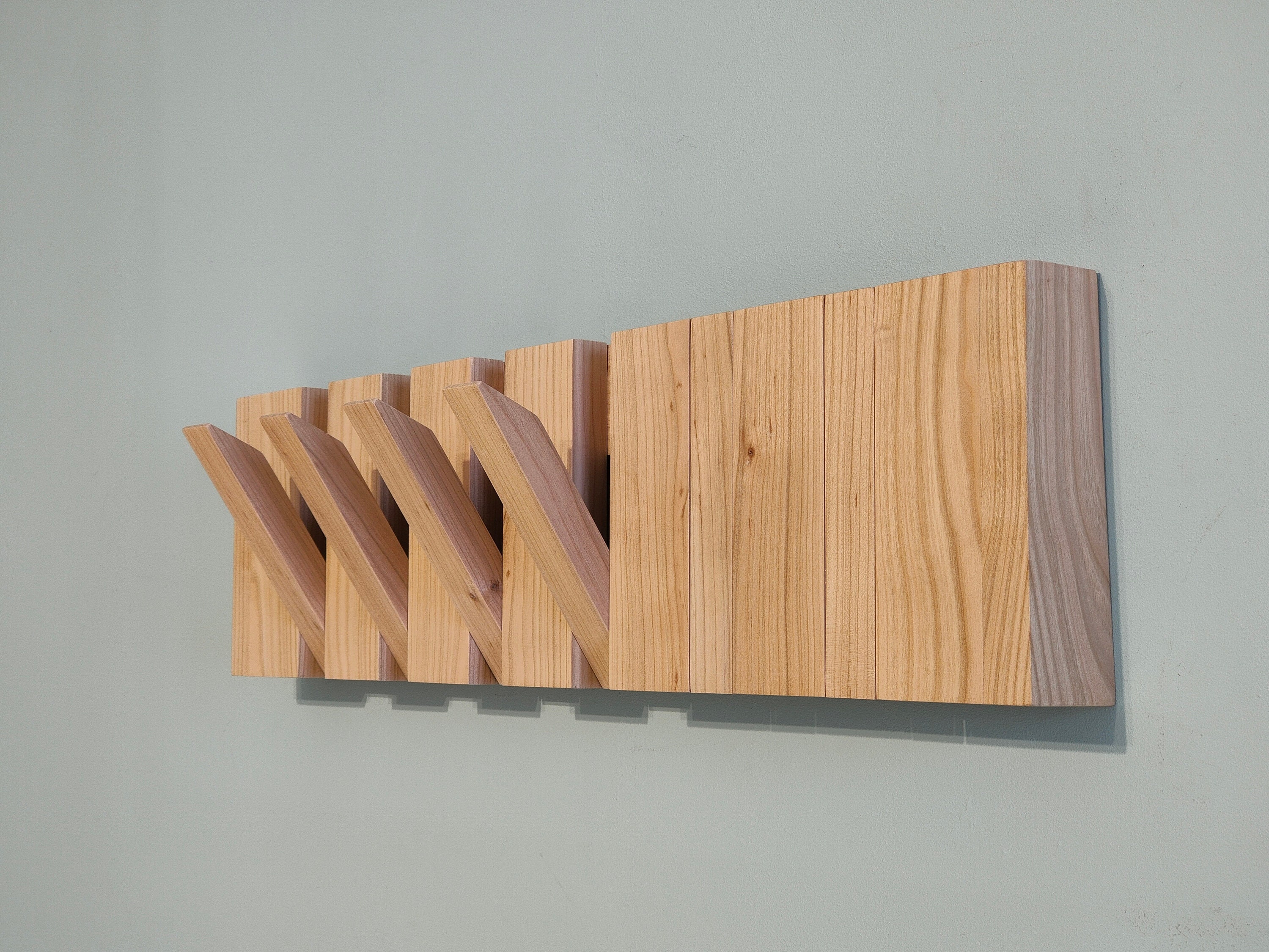 Entryway Clothing Hanger/ Cherry Wood Rack/ Wall Mounted Coat Rack ...