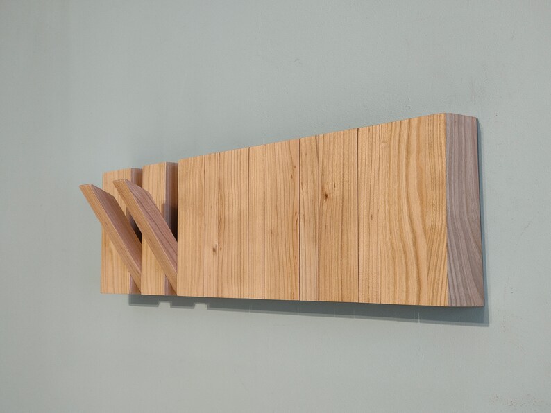 Entryway Clothing Hanger/ Cherry Wood Rack/ Wall Mounted Coat Rack ...