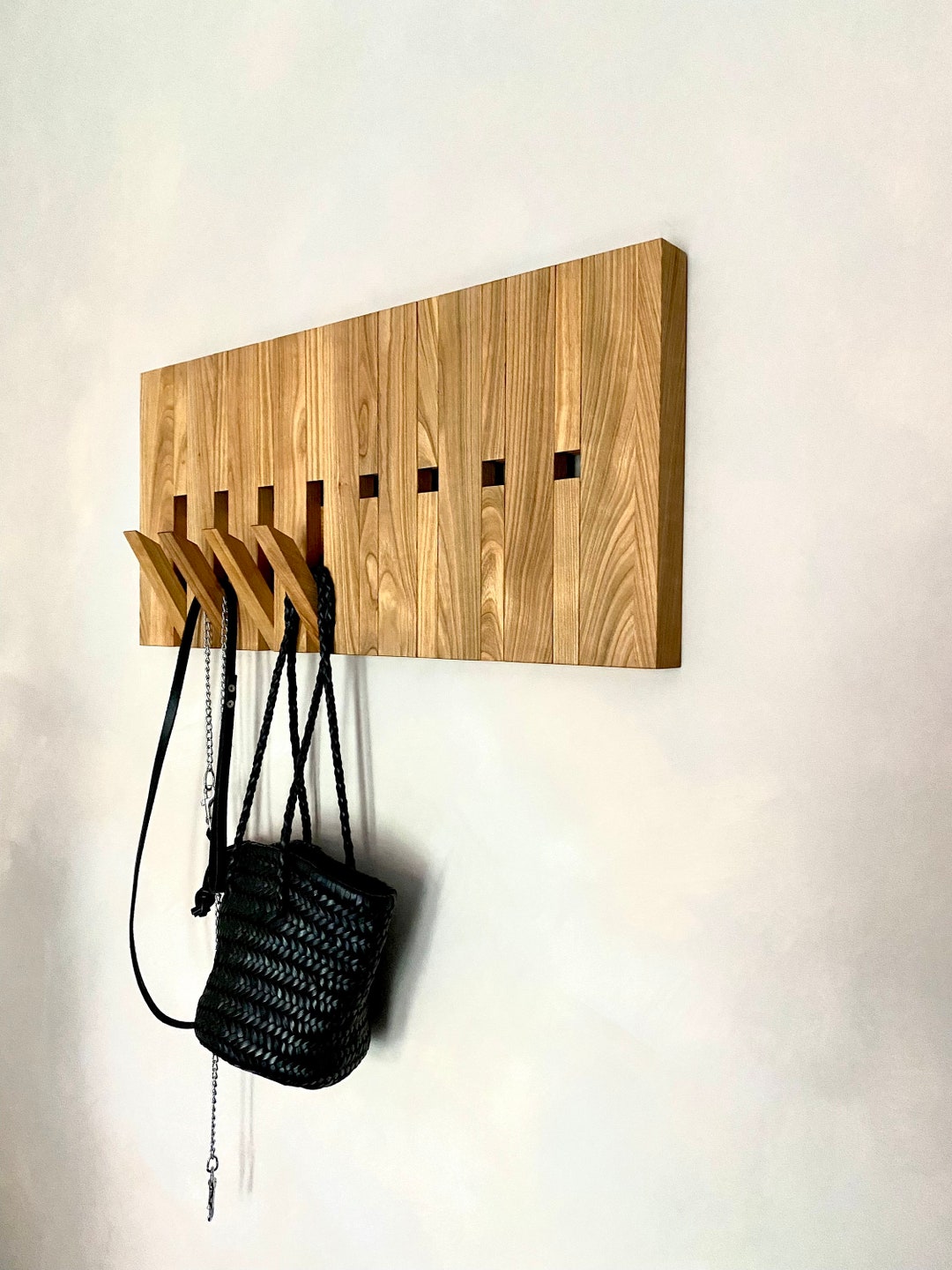 Clothes Rack Wall Mount, 2-tier Piano Coat Rack, Wall Mounted Organizer ...