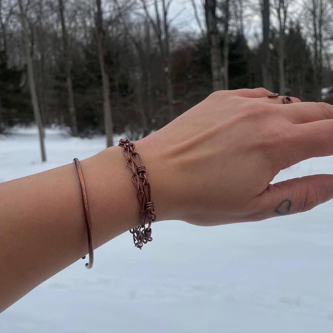 Pure Copper Healing Bracelets | Patinaed Wire Grounding Handmade ...