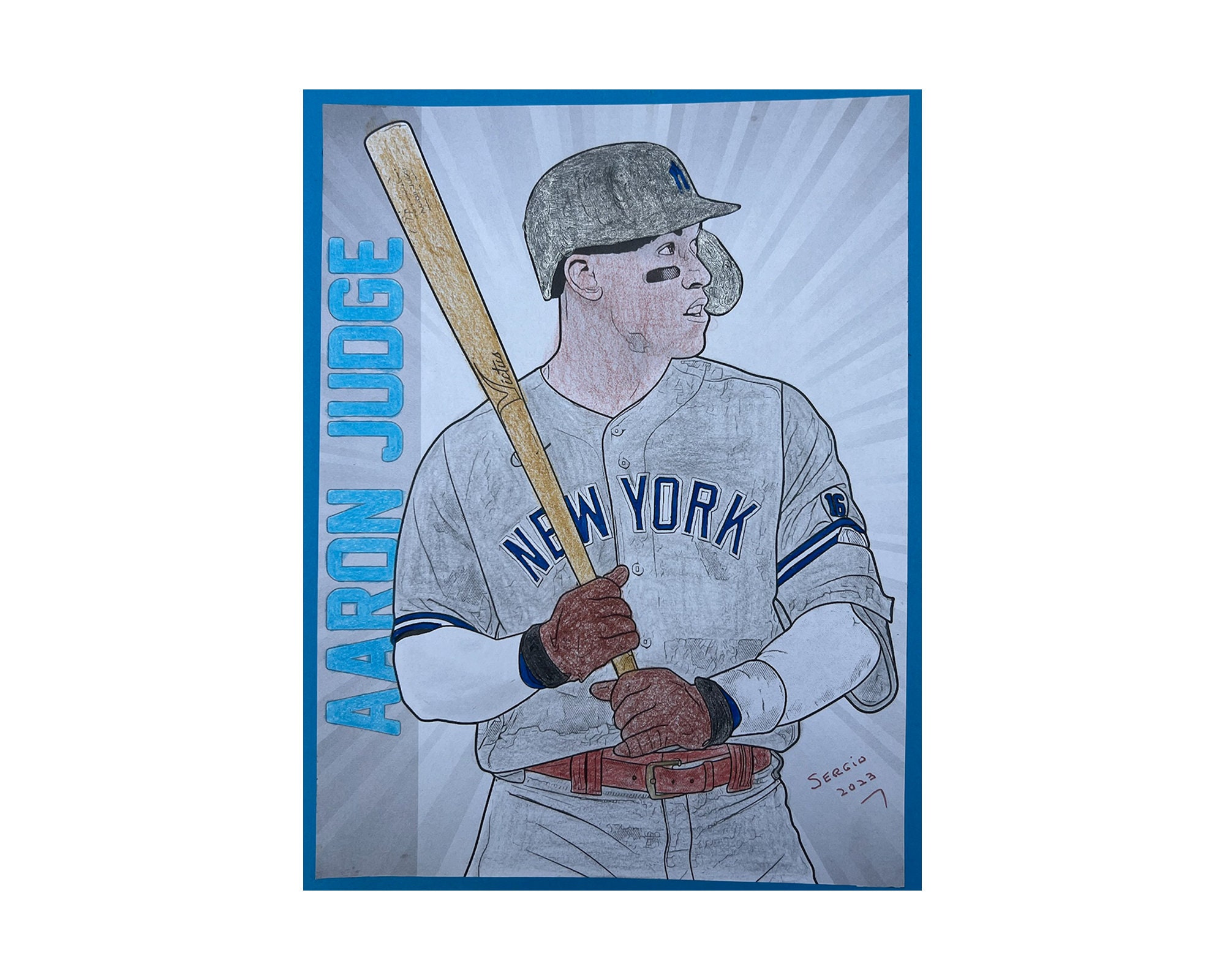 Hand Drawn Wall Art Lionel Messi, Ted Williams, George Herman babe Ruth ...