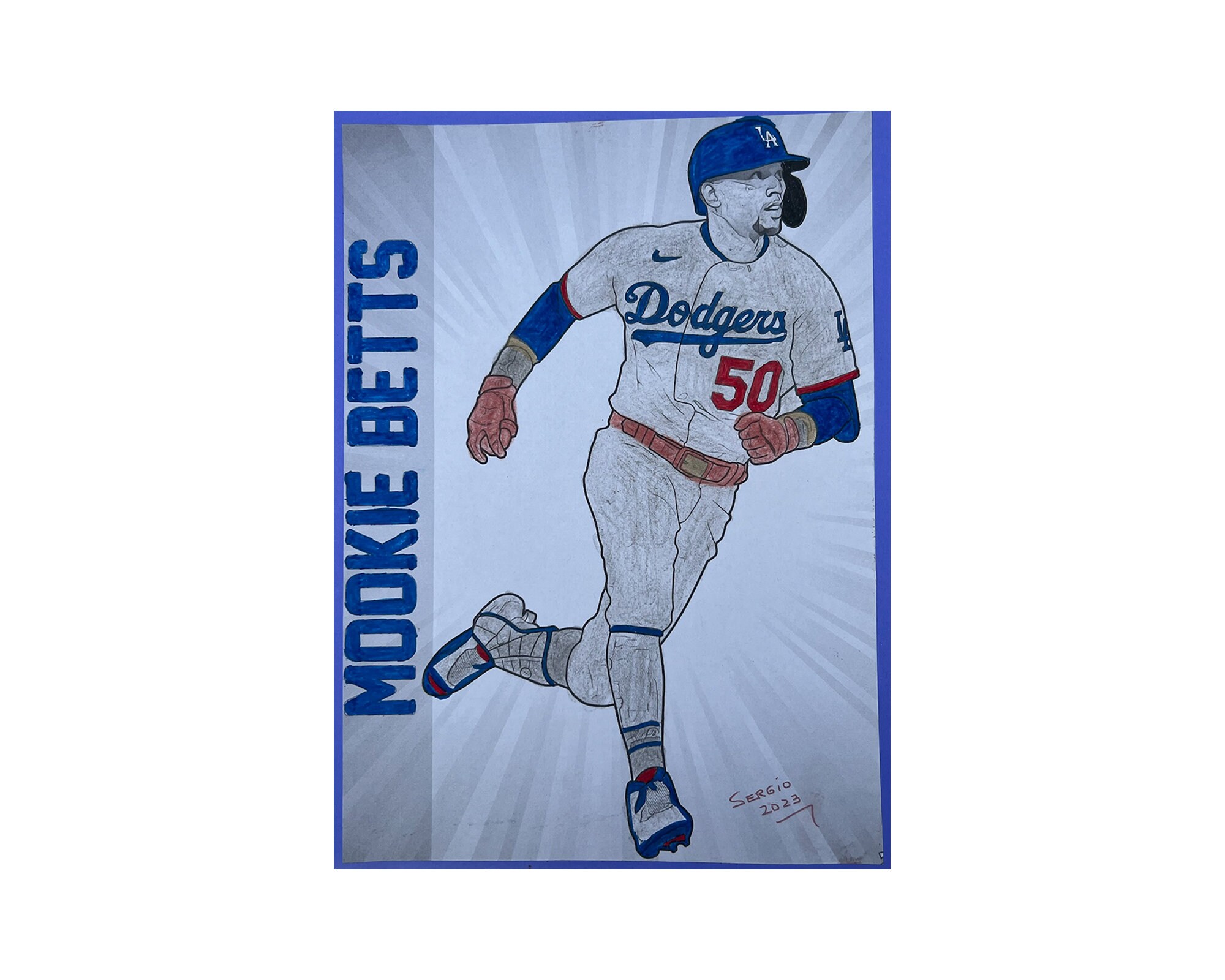 Hand Drawn Wall Art Lionel Messi, Ted Williams, George Herman babe Ruth ...