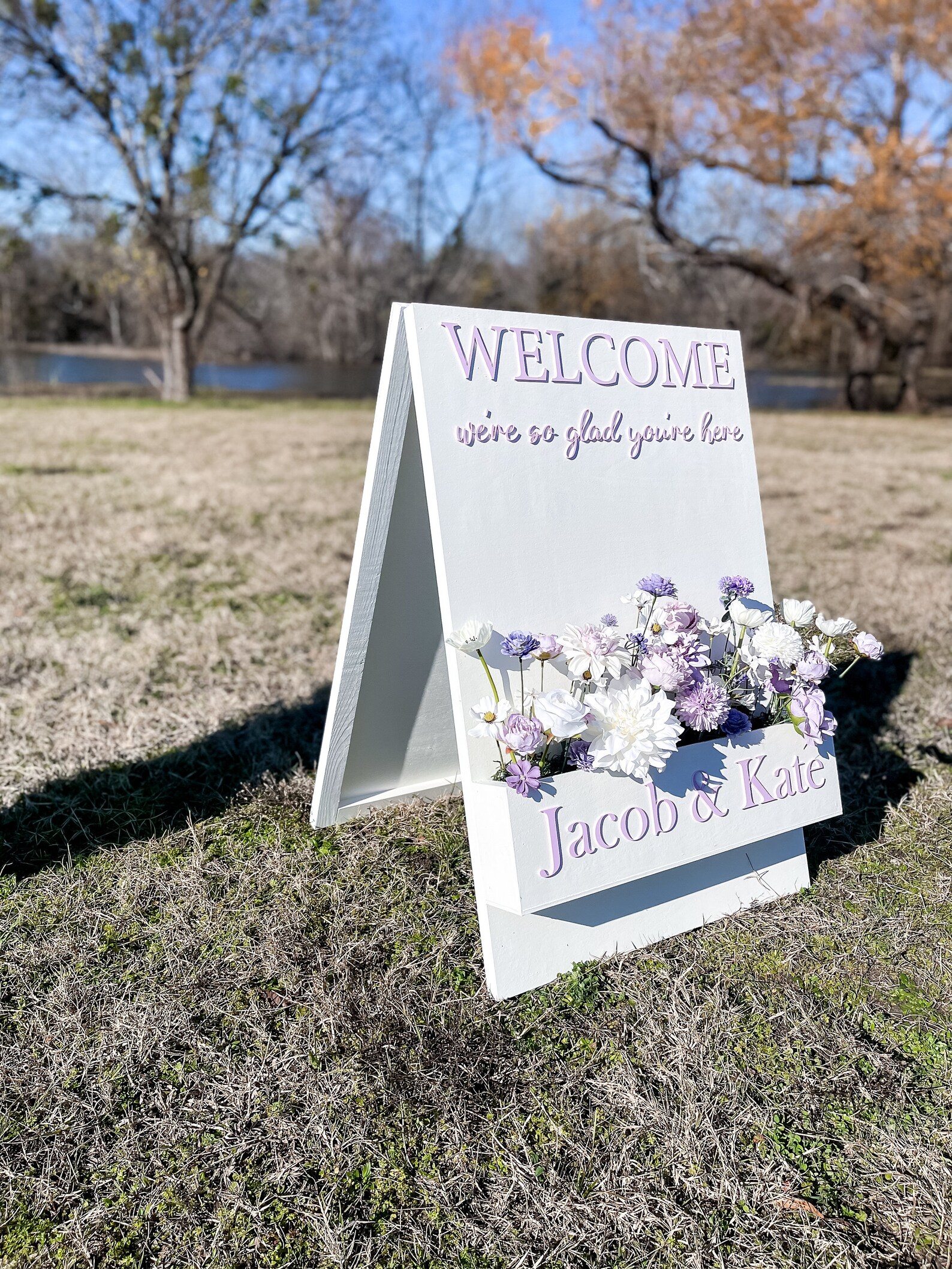 A Frame Flower Box Welcome Sign, Wedding Floral Box Welcome Sign ...