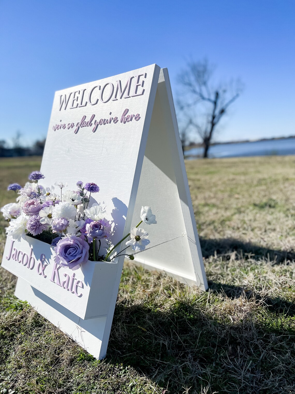 A Frame Flower Box Welcome Sign, Wedding Floral Box Welcome Sign ...