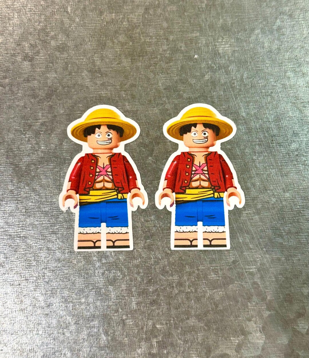 2 Luffy Block Minifigure X One Piece Vinyl Stickers x2 - Etsy