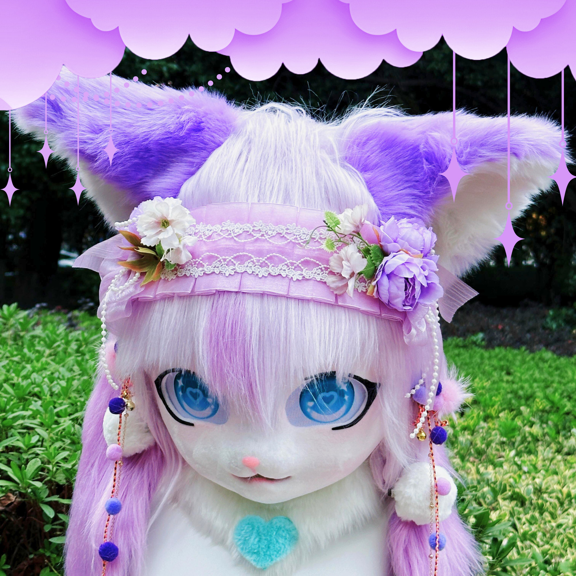 Kigurumi Purple Fursuit Head for Beginners One-size-fits-all Furry ...