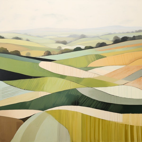 Rolling Hills Landscape Painting - Etsy
