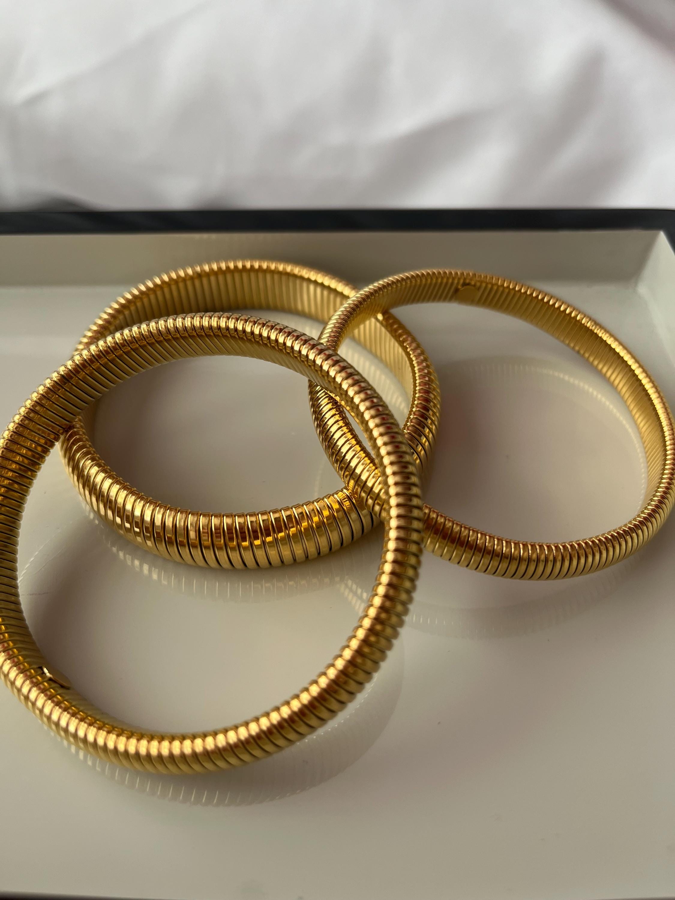 Chunky gold bangle store
